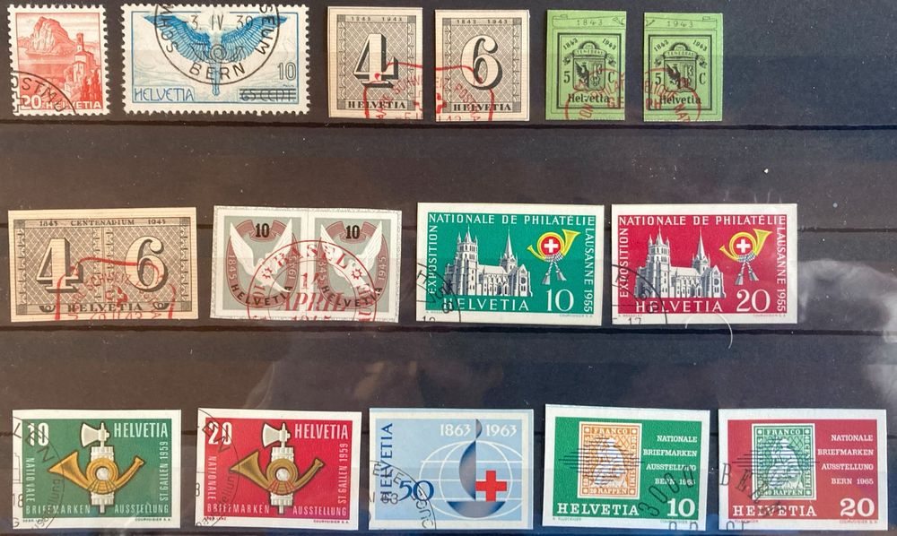 Blockausschnitte 1938 bis 1965 gestempelt, SBK 314 Fr. (Gebraucht) in Flawil für CHF 45 – mit ...