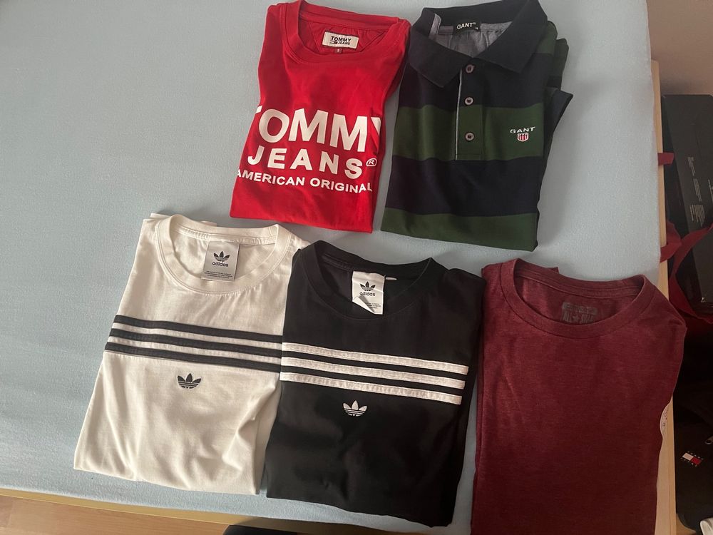 4 T-Shirts + 1 Poloshirt von Tommy, Adidas, Converse und Gan (Gebraucht ...