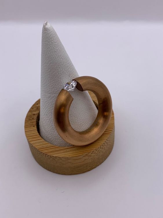 Edelstahl Ring matt, rosé, mit Zirkonia, OER02, 54 (Neu (gemäss ...