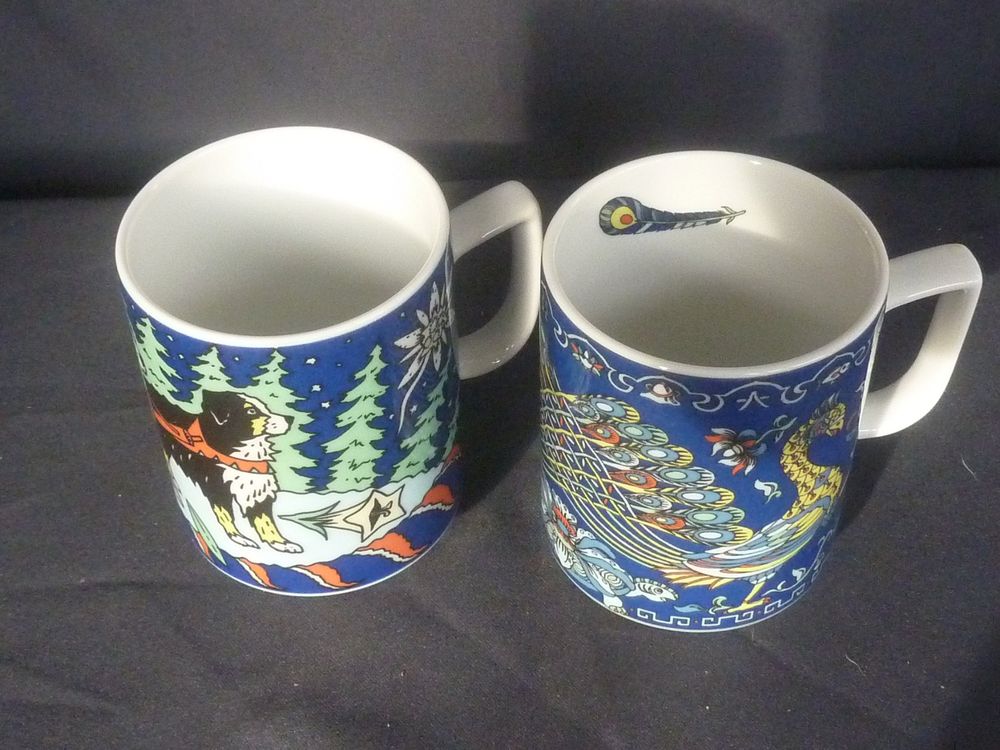 2 Mug Bopla Suisse Langenthal Porzellan Bäri + Pfau | Kaufen auf Ricardo