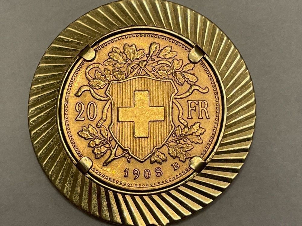 Vreneli 20.- Fr 1908 collier en Or 18K | Kaufen auf Ricardo