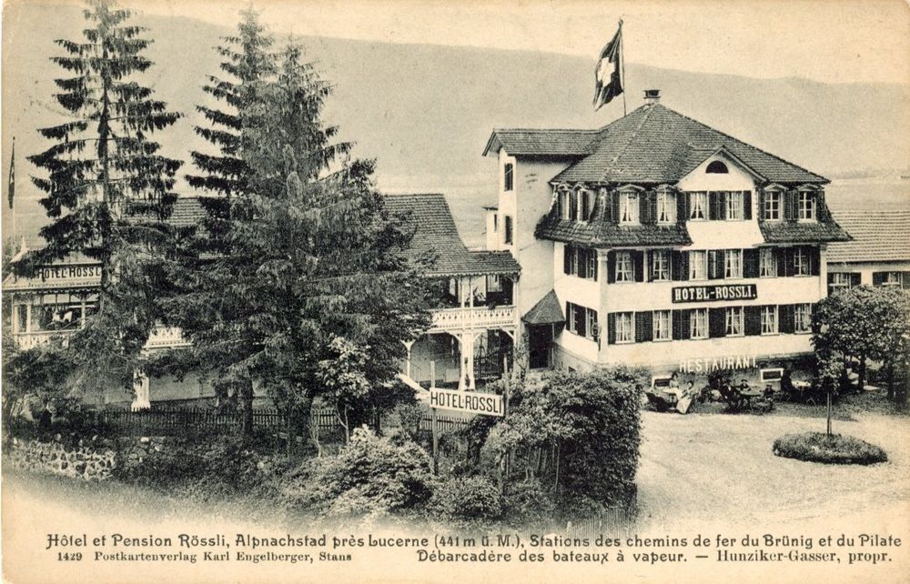 Alpnachstad OW - Hôtel RÖSSLI (Stabstemp.l: Meiringen) 1908 (Gebraucht) in Niedergesteln für CHF ...