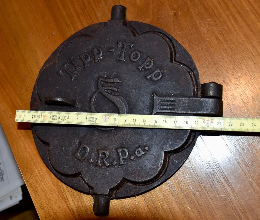 ANTIKES Tipp-Topp D.R.P.a. GUSSEISEN WAFFEL- / BREZELEISEN (Gebraucht ...