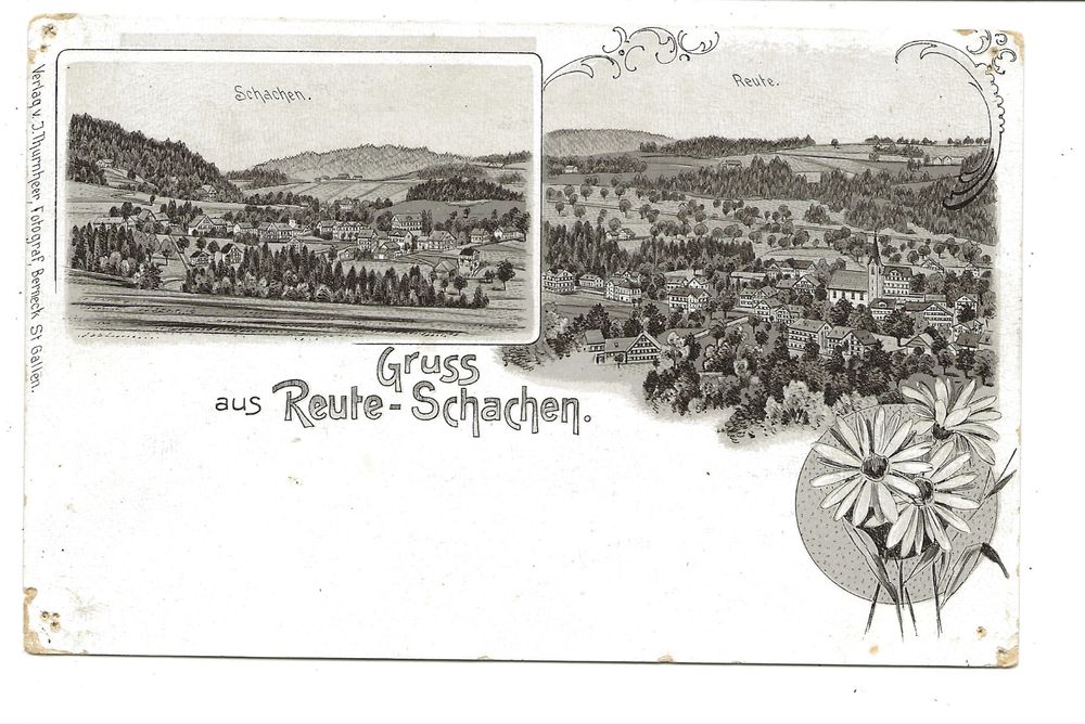 Gruss aus Schachen-Reute (AR) frühe Litho-Karte - um 1900 | Kaufen auf Ricardo