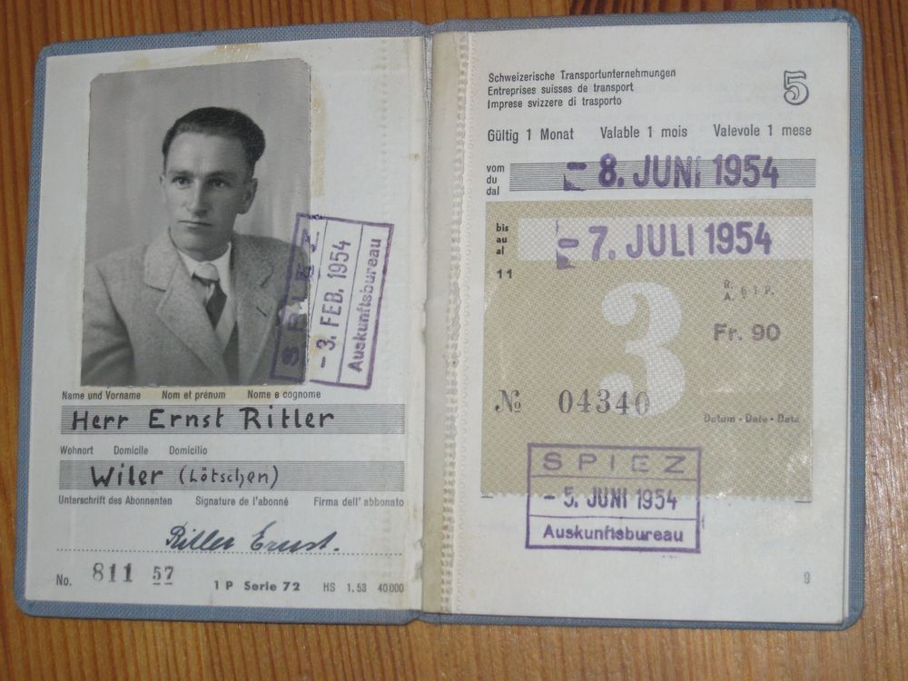 Generalabonnement Schweizerische Transportunternehmungen SBB (Gebraucht ...