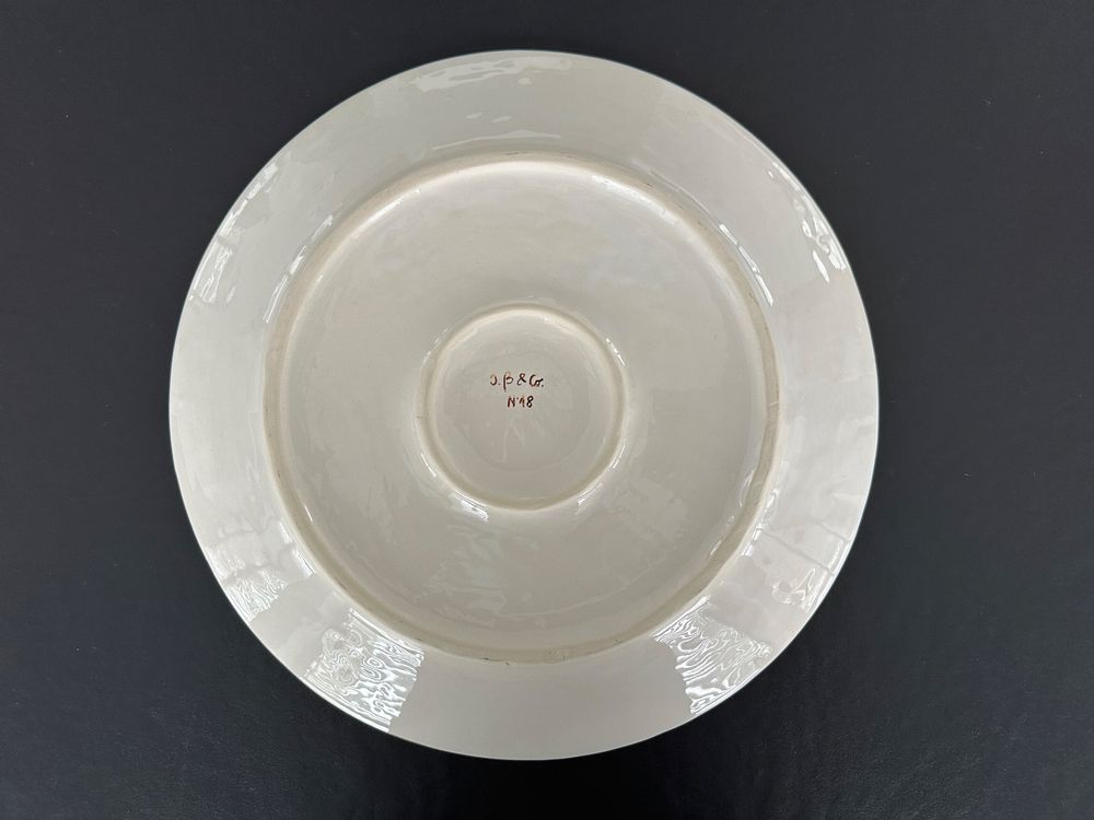 💫 Ines Boesch (enSoie) sehr grosser Platzteller, Goldrand (Neu (gemäss ...