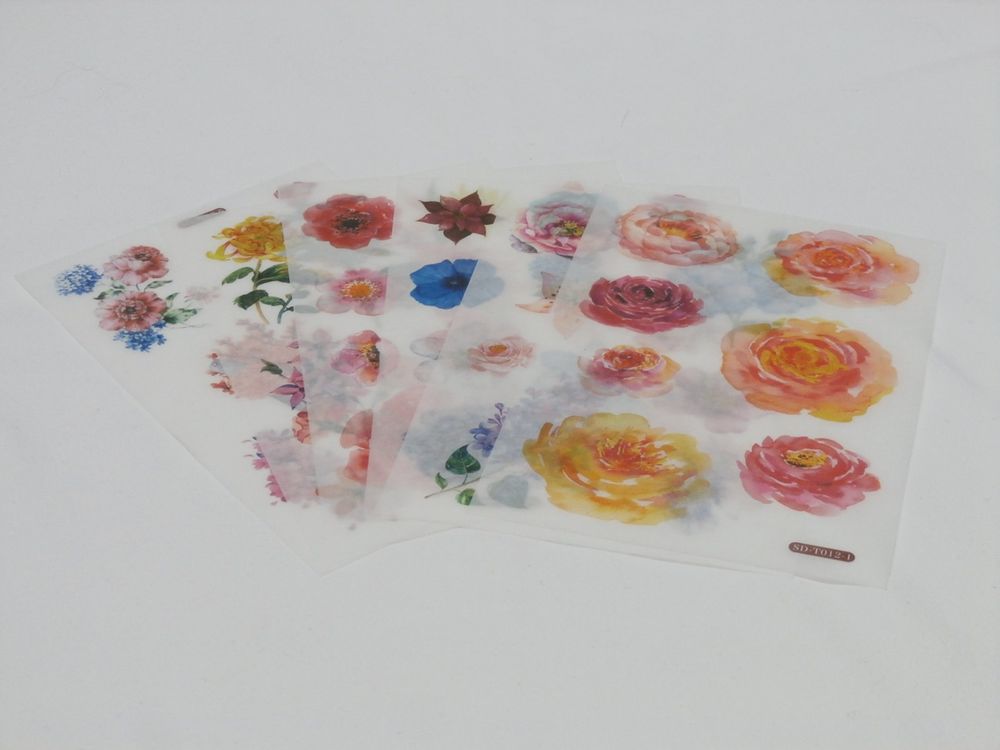 6 Blatt Sticker "Blumen" (194) (Neu und originalverpackt) in Blatten ...