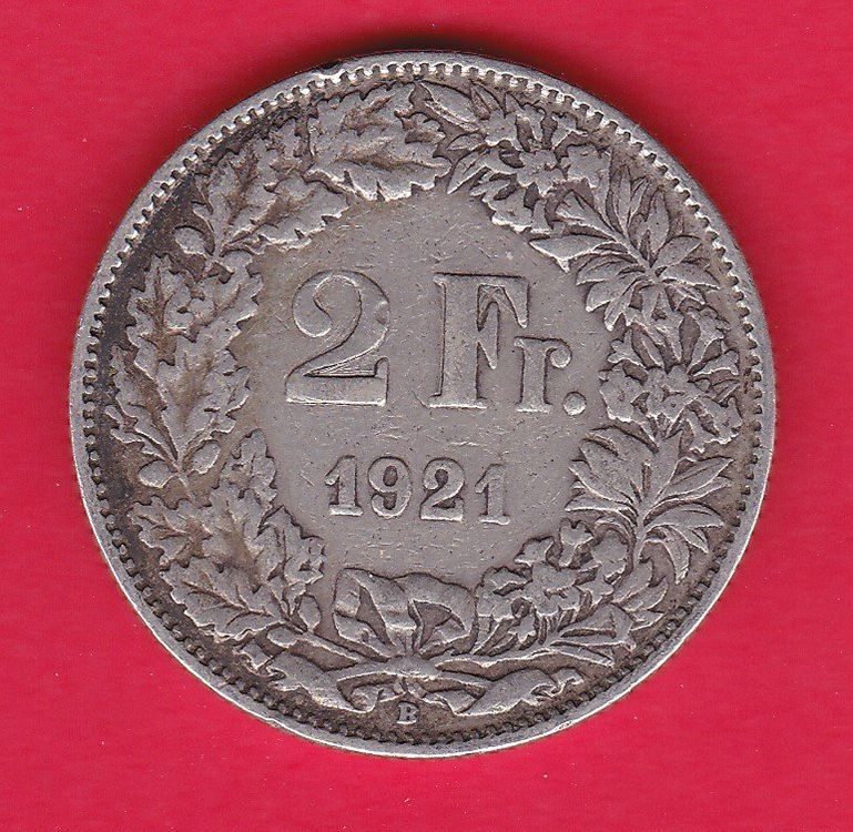 2 FRANKEN SILBERMÜNZE 1921 B (Gebraucht) in Oberrieden für CHF 7 – mit Lieferung auf Ricardo kaufen