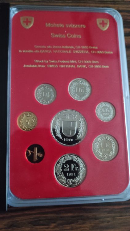 Coffret de monnaie Suisse flan bruni 1981 (Neu (gemäss Beschreibung ...