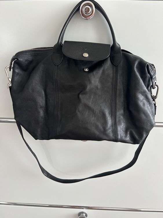 Letzte Chance! Longchamp - Pliage - Leder - Medium - Schwarz | Kaufen auf Ricardo
