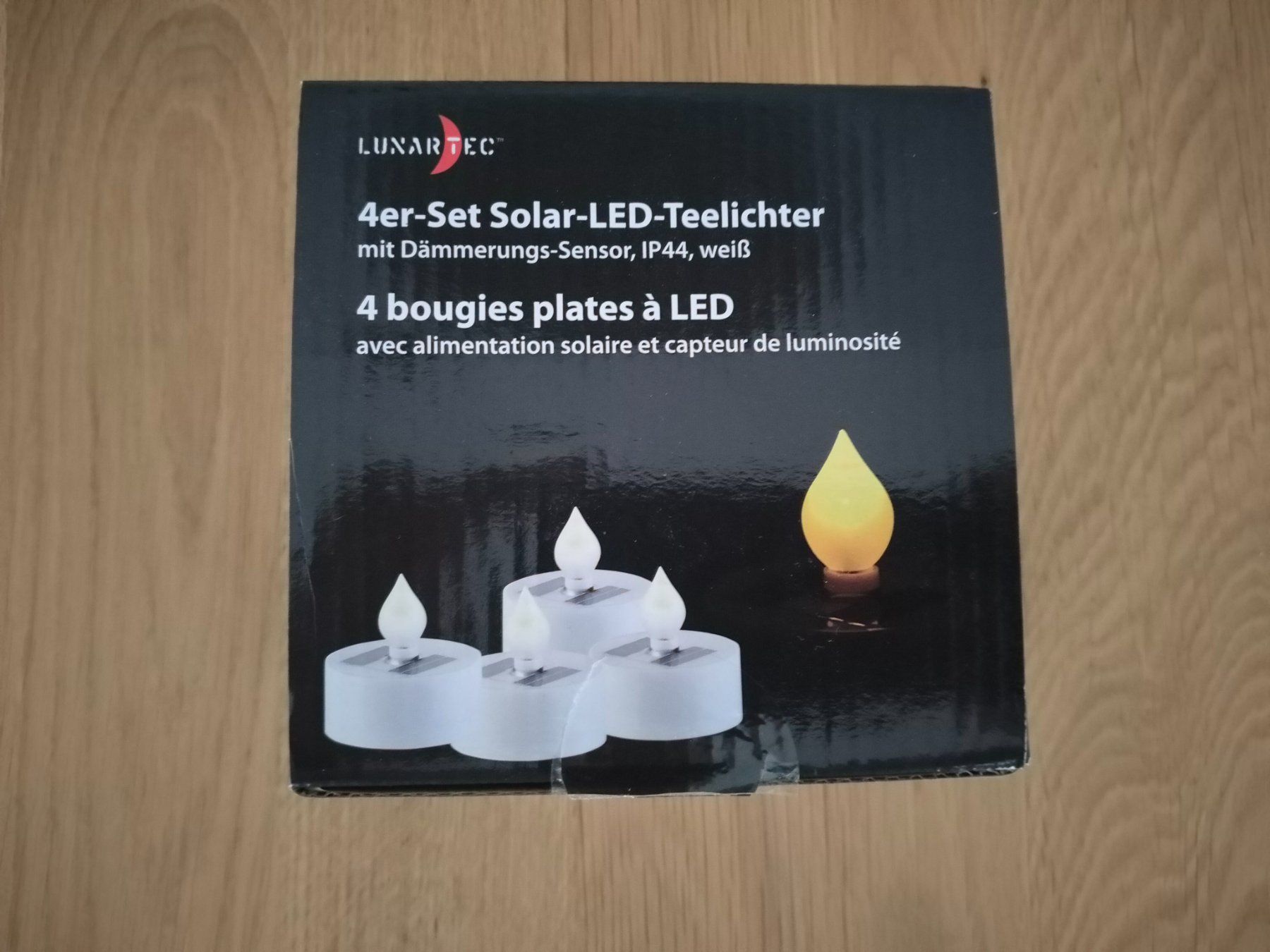 4er-Set Solar-LED-Teelichter mit Sensor, IP44, LED Kerze (Neu (gemäss ...