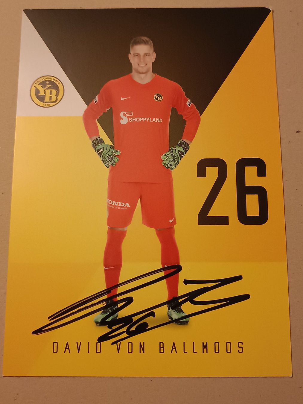 David von Ballmoos - YB Bern - handsignierte Karte (Gebraucht) in ...