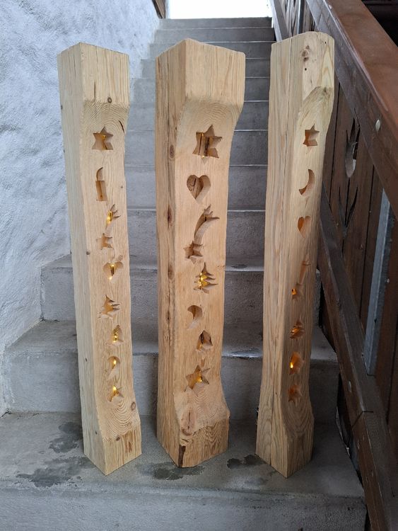 Schone Windlicht Saule Holz Ebenbild