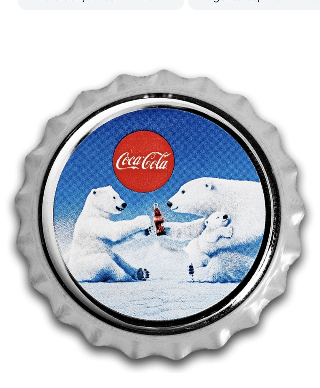 Silber Coca Cola bottle cap (Nuovo e nell'imballaggio originale) a ...