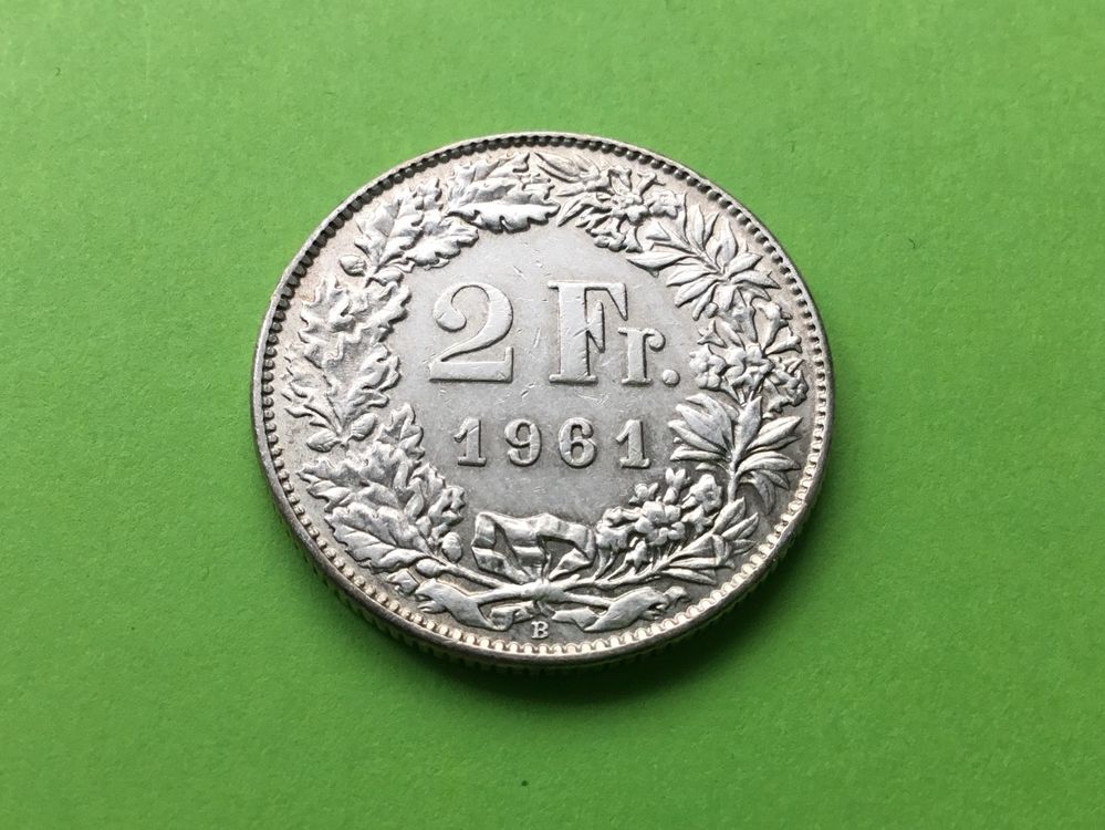 Sehr schöne 2 Franken Silbermünze 1961 VZ | Kaufen auf Ricardo