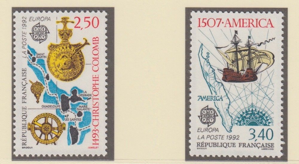 FRANKREICH 1992 KARAVELLE"SANTA MARIA", WINDROSE,LANDKARTE** | Kaufen ...