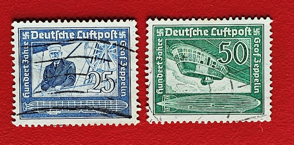 DEUTSCHES REICH FLUGPOST 100 JAHRE GRAF V ZEPPELIN 1938 GES. (Gebraucht) in Düdingen für CHF 3 ...