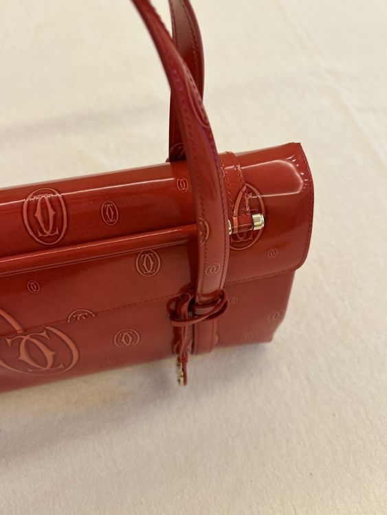 Vintage Cartier Cabochon monogram red leather | Kaufen auf Ricardo