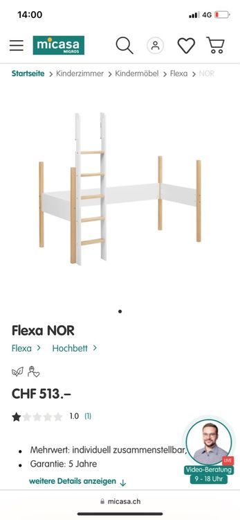 Flexa Nor Hochbett Leiter & Pfosten (Neu (gemäss Beschreibung)) in Immensee für CHF 413 – nur ...