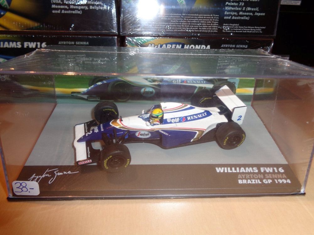 1:43 Altaya Formel 1 Formule 1 Williams FW 16 1994 Senna (Neu und originalverpackt) in ...