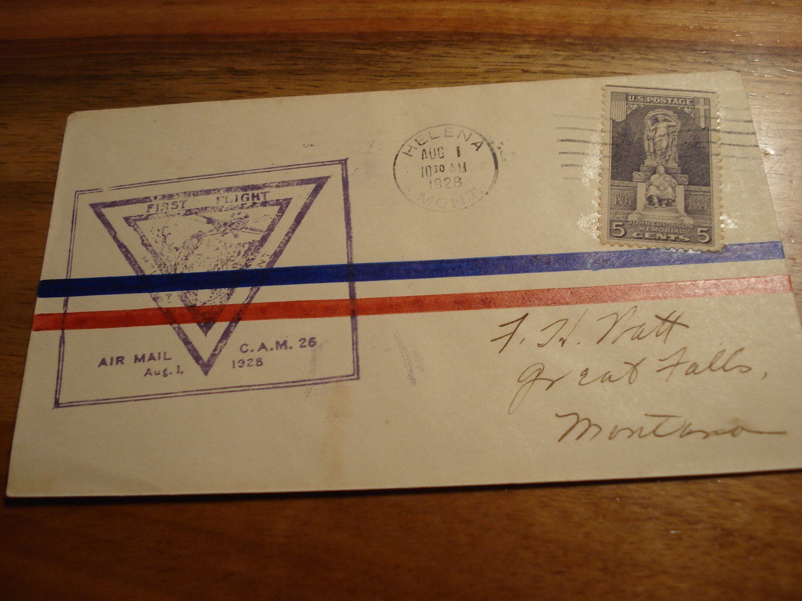 USA 1928, Brief Erstflug, Helena - Great Falls (Gebraucht) in Niederwil ...