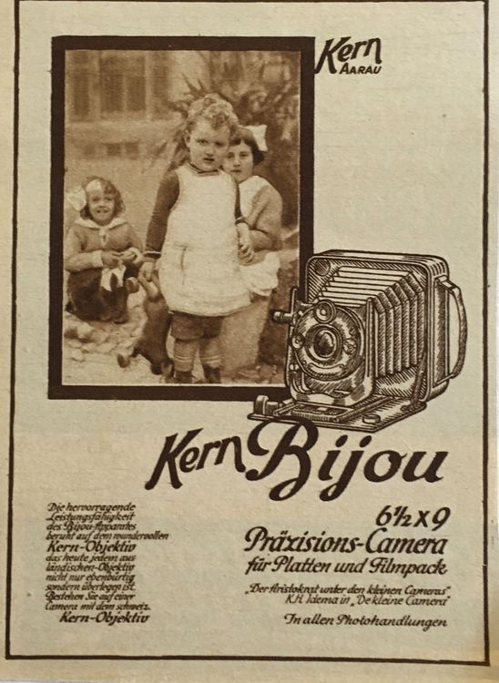 Vintage Reklame, Aarau, Kern Präzisions-Camera, 1925 | Kaufen auf Ricardo