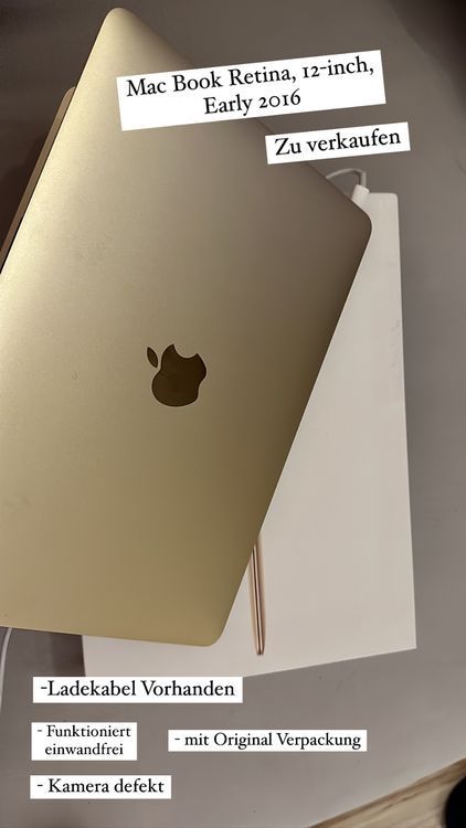 Macbook Retina, 12-inch Early 2016 Gold 256GB | Kaufen auf Ricardo