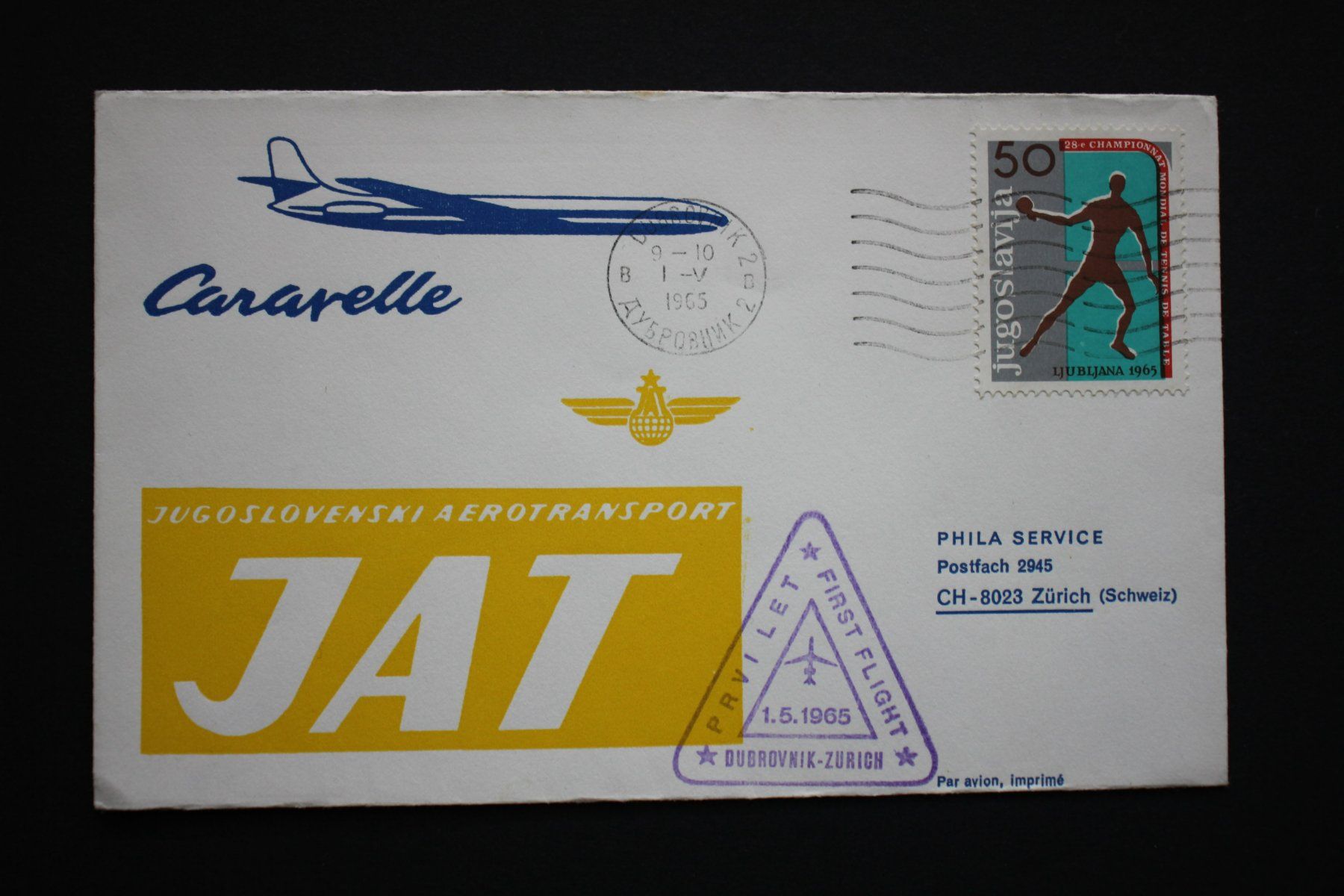DUBROVNIK - ZÜRICH FIRST FLIGHT 1965 mit " JAT " (Gebraucht) in ...
