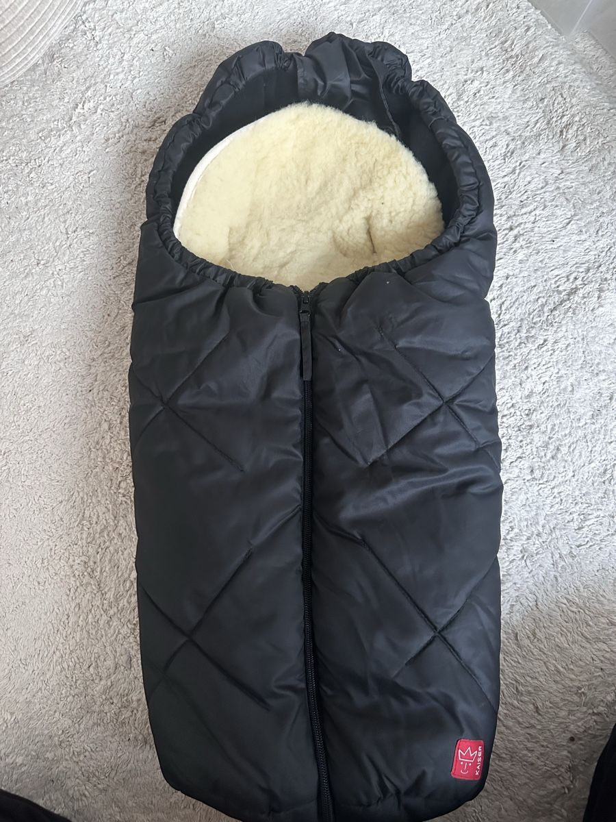 Kaiser Fusssack Thermo Fleece Schwarz mit Fell 👌🏻 Zustand! (Gebraucht ...