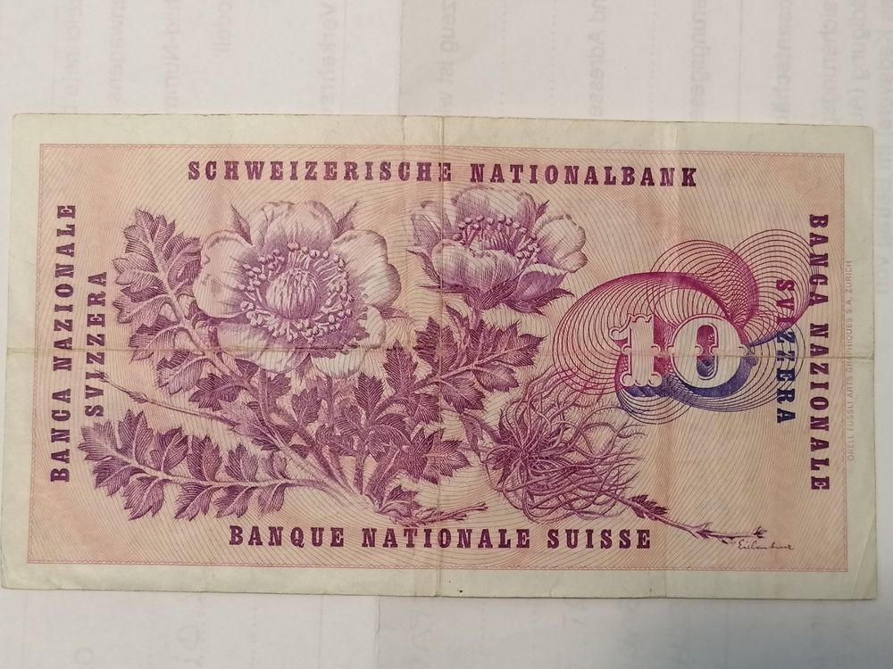 Banknote CHF 10.-- 1972 | Kaufen auf Ricardo