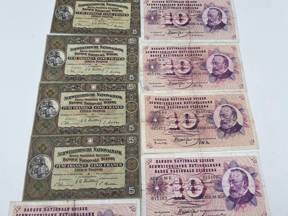 Alte Schweizer Banknoten (Gebraucht) in für CHF 56 – mit Lieferung auf ...