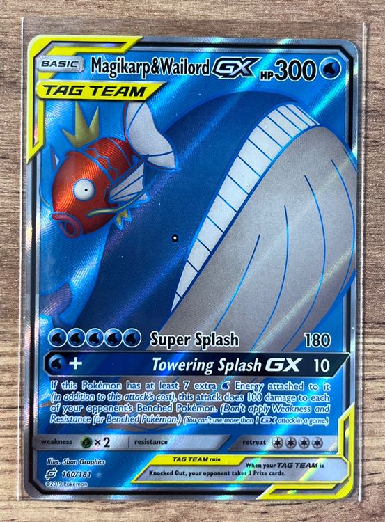 Magikarp & Wailord GX FULL ART 160/181 Pokemon Team Up (Neu (gemäss ...