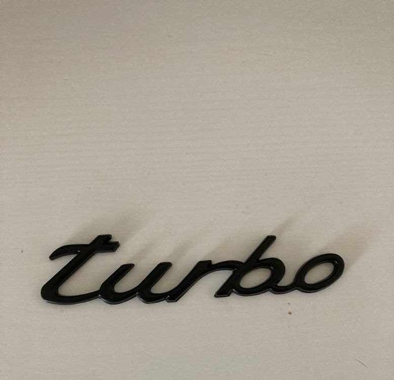 Porsche Turbo Emblem aus Metall selbstklebend (Neu (gemäss Beschreibung ...