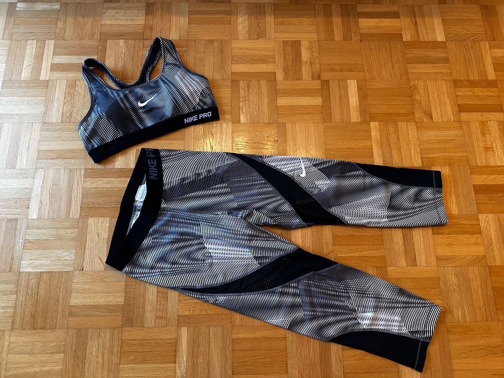 Sporthose Leggins & Bustier NIKE PRO Gr S schwarz weiss | Kaufen auf ...