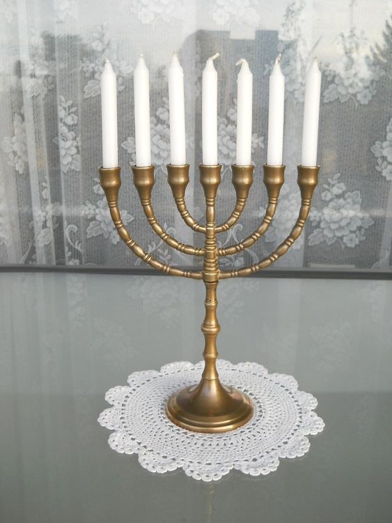 Original jüdischer David Messing Kerzenständer*MENORA*Israel (Gebraucht ...