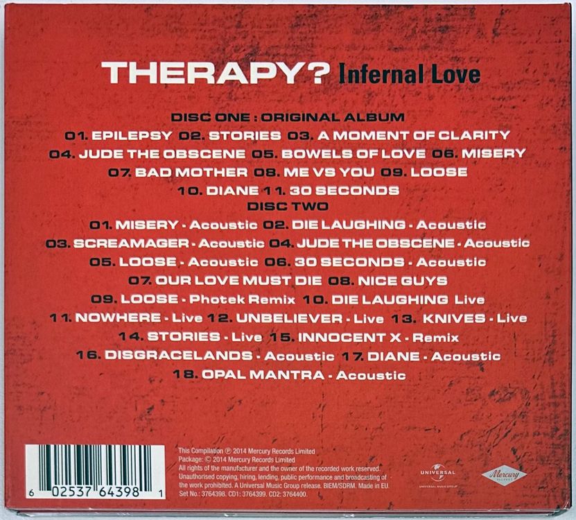 Therapy? – Infernal Love (Deluxe Edition) (Gebraucht) in für CHF 50 ...
