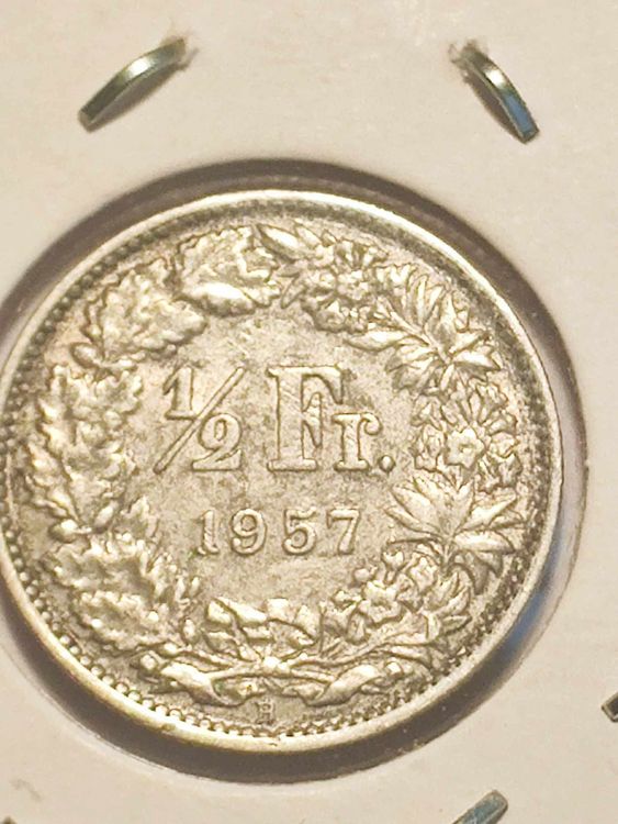Moneta Svizzera Schweizer Münze 1/2 Fr 1957 silver (Gebraucht) in Minusio für CHF 1 – mit ...