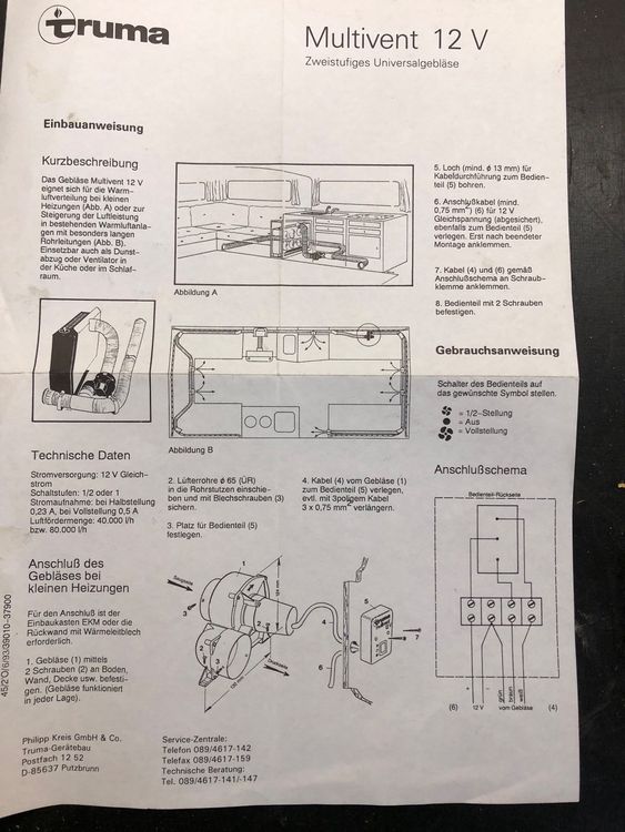 Truma Multivent 2 stufig 12V (Gebraucht) in Giswil für CHF 34.5 – mit ...