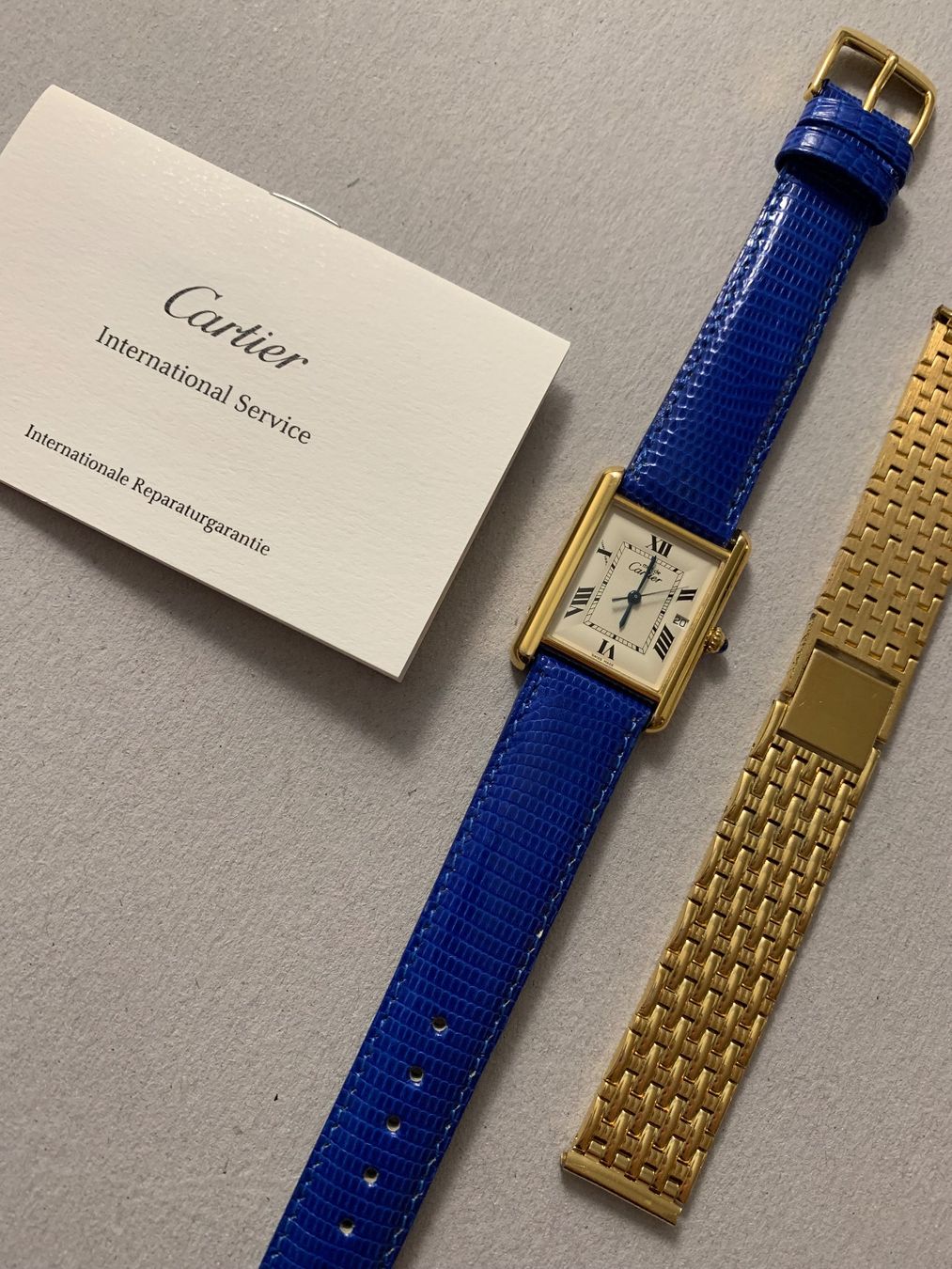 Cartier Tank Must de Vermeil XL Roman Dial ab Service läuft (Gebraucht ...