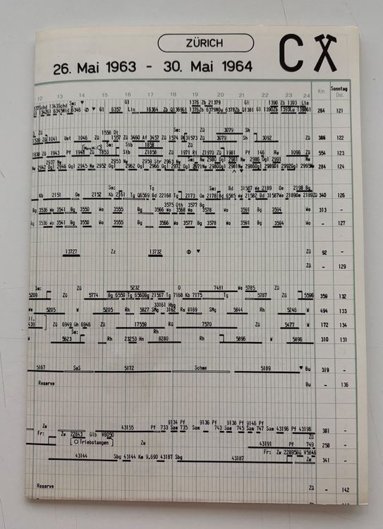 SBB - Diensteinteilung der Triebfahrzeuge Zurich 1963/1964 (Gebraucht) in Neuchâtel für CHF 2 ...