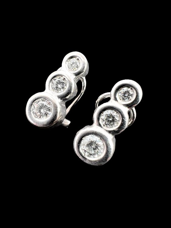 Diamanten 0.7c Ohrstecker 18k Weissgold 6.7 x 15mm *S860 (Gebraucht) in ...
