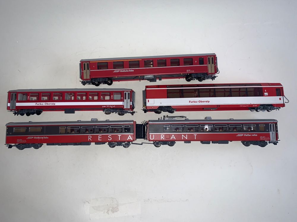 Bemo H0m: FO GLACIER EXPRESS 1989 mit JUMBO-WR (Neu (gemäss ...