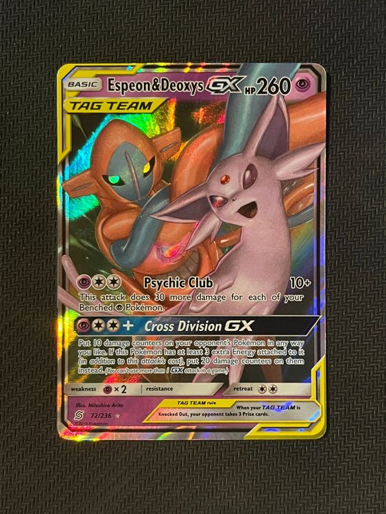 Espeon & Deoxys GX (UNM 72/236) English | Kaufen auf Ricardo