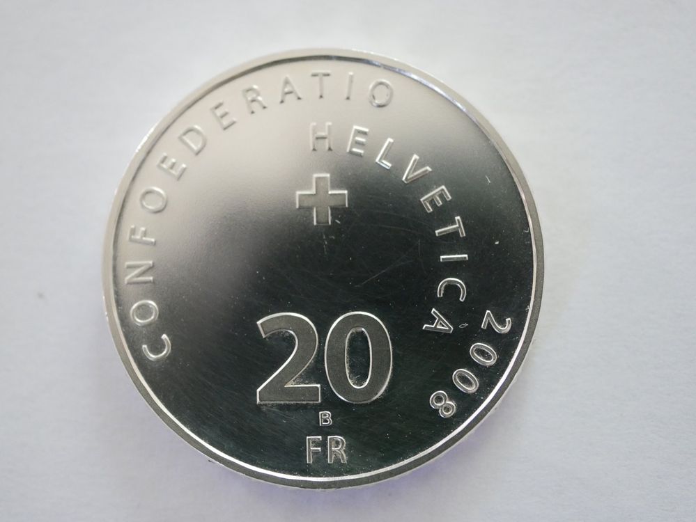 20 Franken Gedenkmünze 2008 Ice Hockey ***TOP*** (Neuf (Voir ...