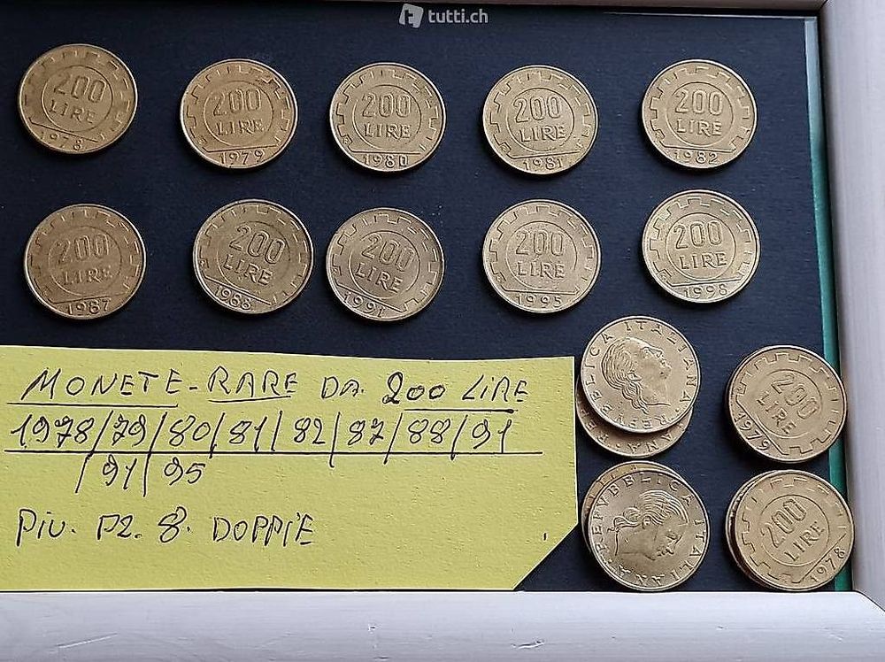 pz 25 monete da 200 lire tipo ,il lavoro (Gebraucht) in Figino für CHF ...
