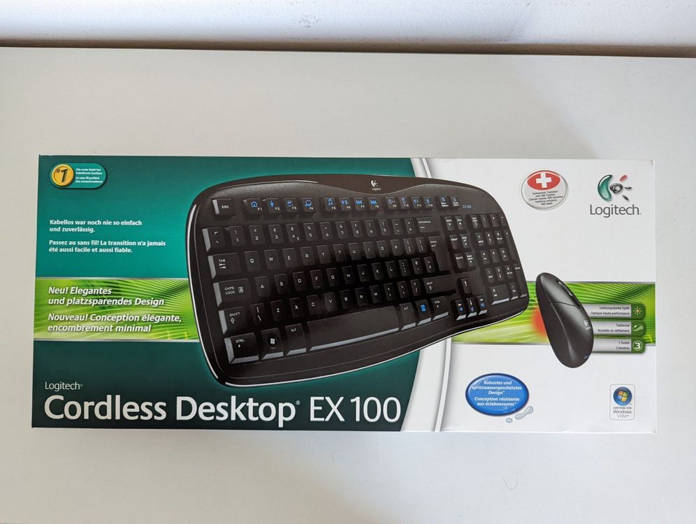Logitech EX 100 Cordless Desktop Tastatur (Neu und originalverpackt) in ...
