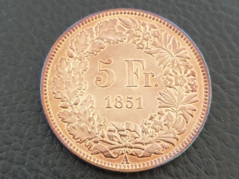 5.- Franken 1851 vz-unz Silber (Gebraucht) in Biel/Bienne für CHF 440 – mit Lieferung auf ...