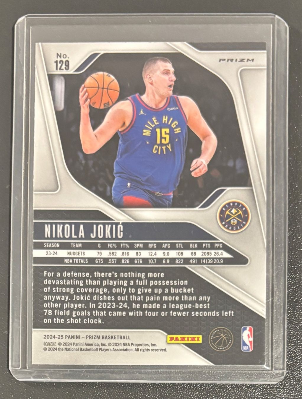 NBA Nikola Jokic 2024-25 Panini Pink Ice Prizm Parallel Card (Neu ...