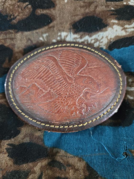 Vintage Leather Belt Buckle with Eagle Motif — cool look! (Gebraucht ...
