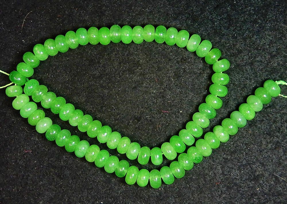 1 Strang echte green Apple Jade Perlen Rondellen 8 x 5 mm | Kaufen auf ...